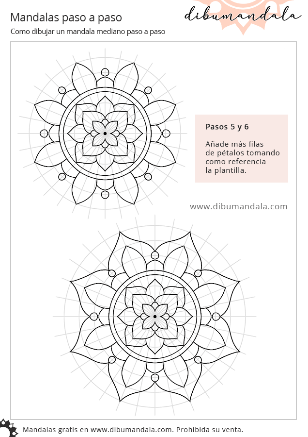 Como dibujar un mandala mediano - Dibumandala